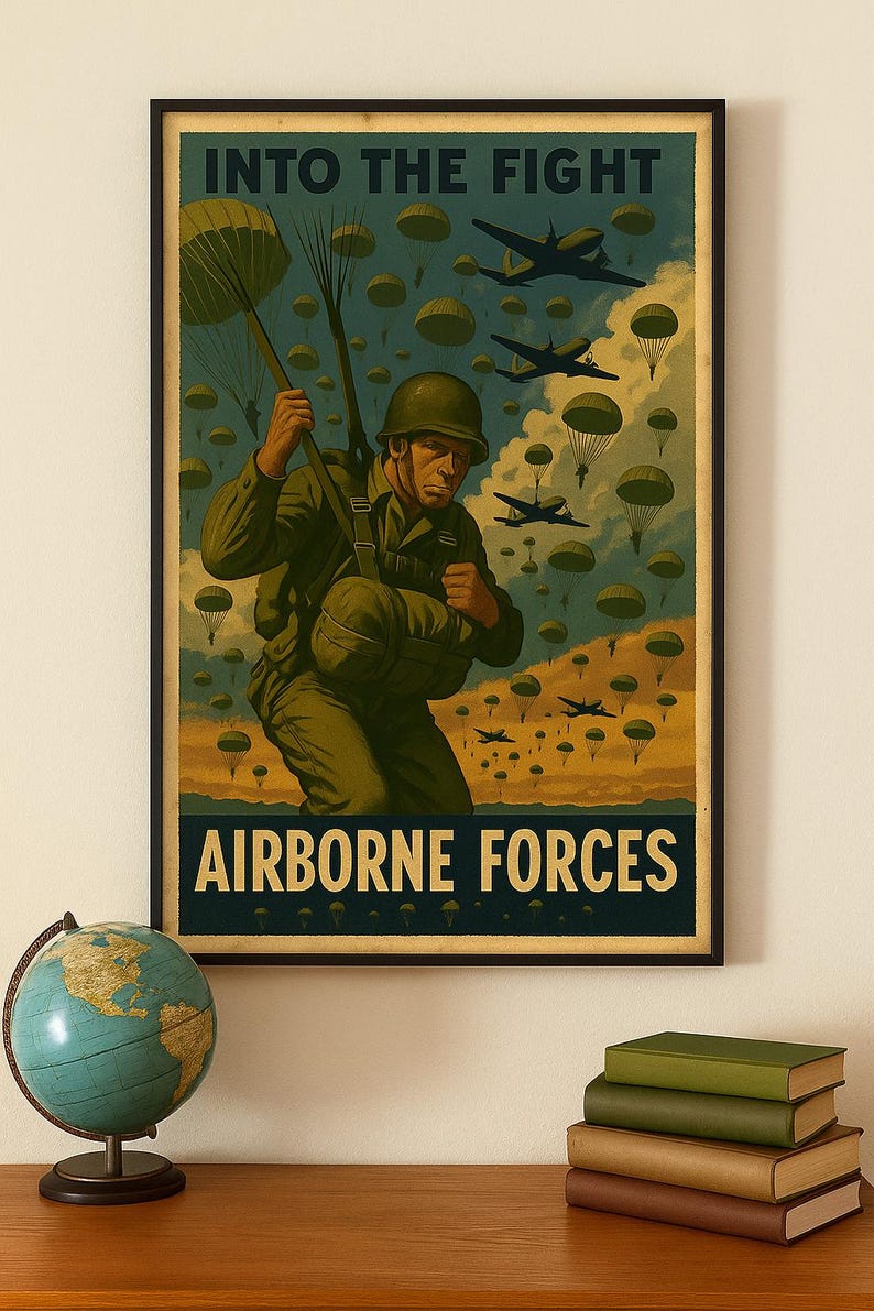 Into the Fight – Airborne Forces Poster | WWII Paratroopers Print ...