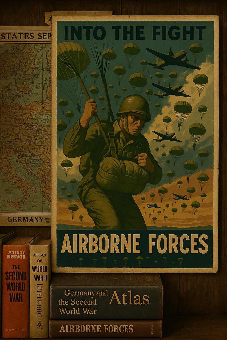 Into the Fight – Airborne Forces Poster | WWII Paratroopers Print ...