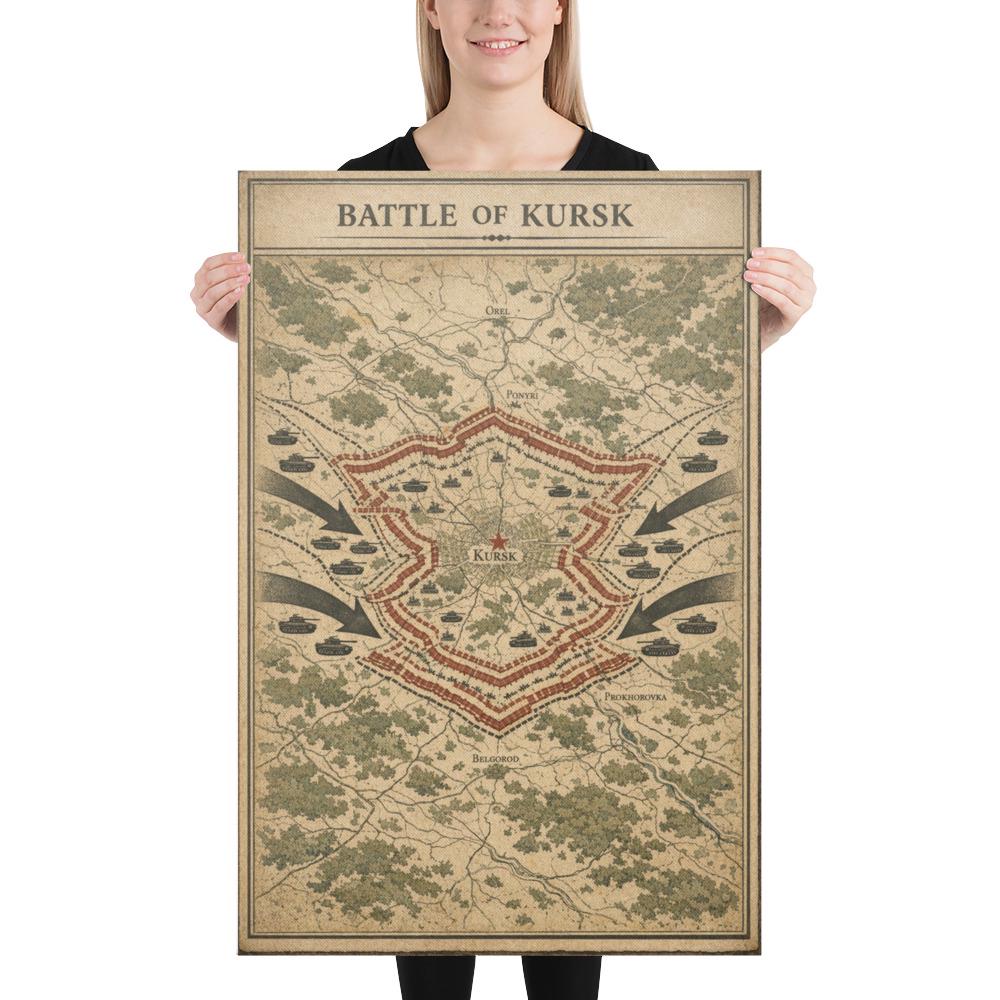 WWII Battle of Kursk Map – Museum-style Historical Wall Art Print - Etsy
