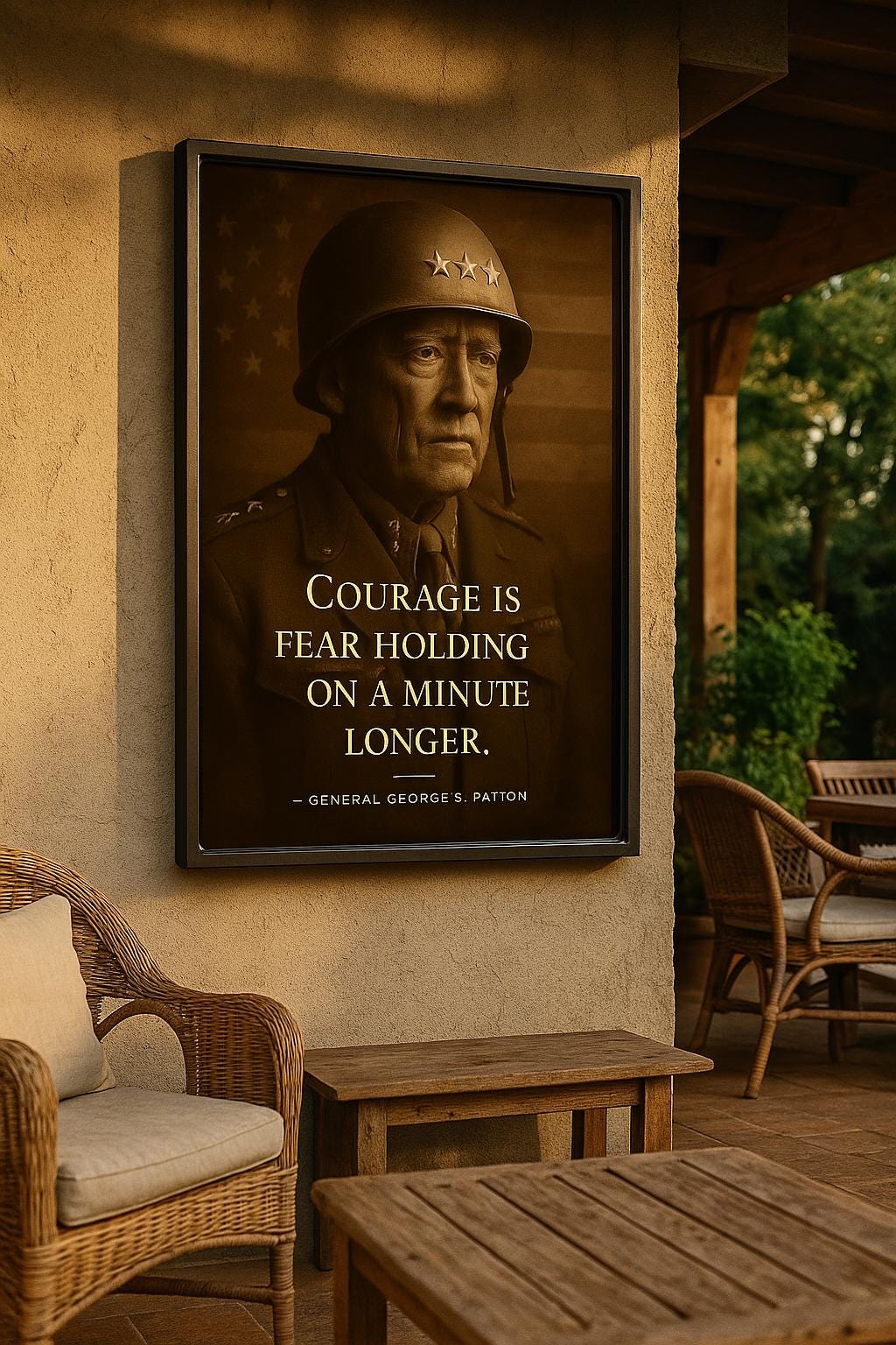 General George S. Patton WWII Inspirational Quote Poster – “courage is ...