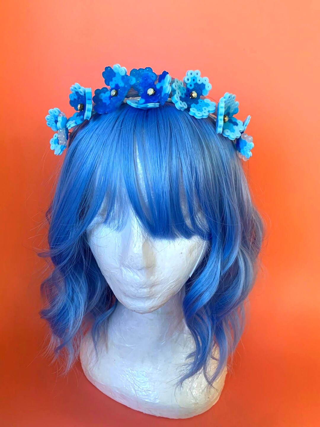 Hydrangea Perler Bead Flower Crown: Rhinestone Festival Headband - Etsy