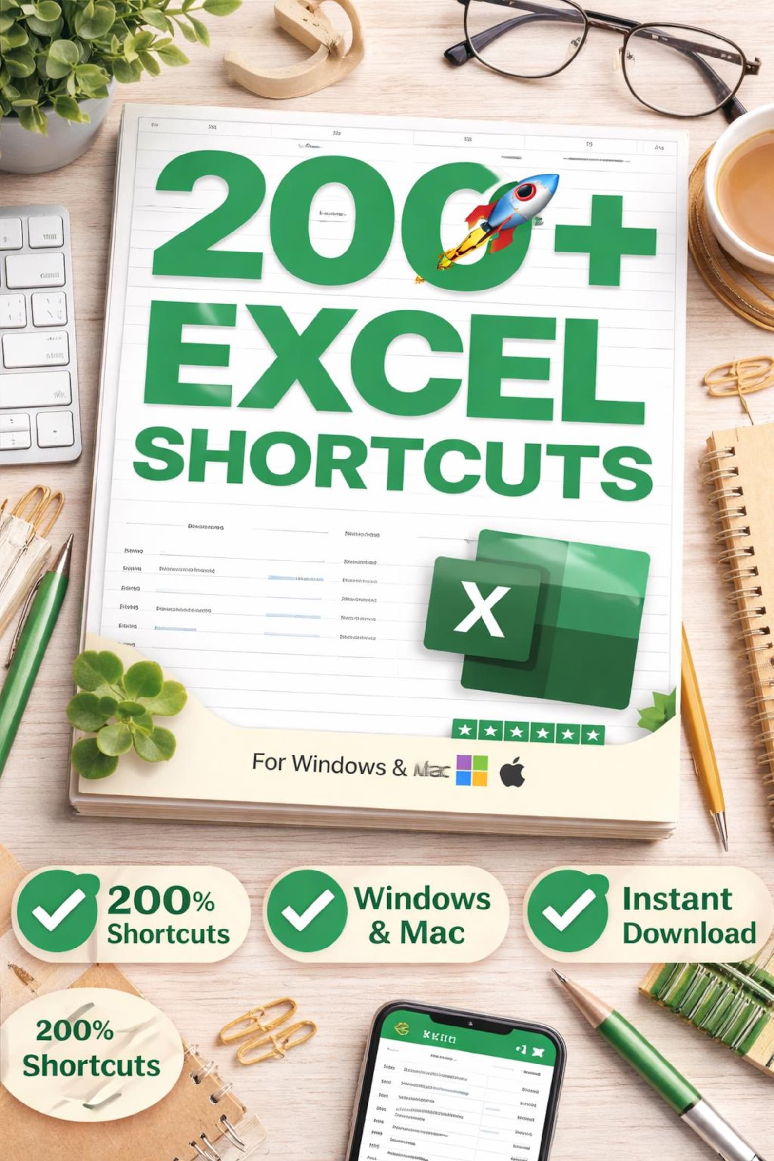 200+ Excel Shortcuts Cheat Sheet | Excel Keyboard Shortcuts for Windows ...
