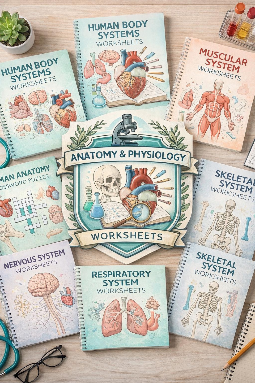 Anatomy & Physiology Worksheets Bundle | Human Body Systems (PDF) - Etsy