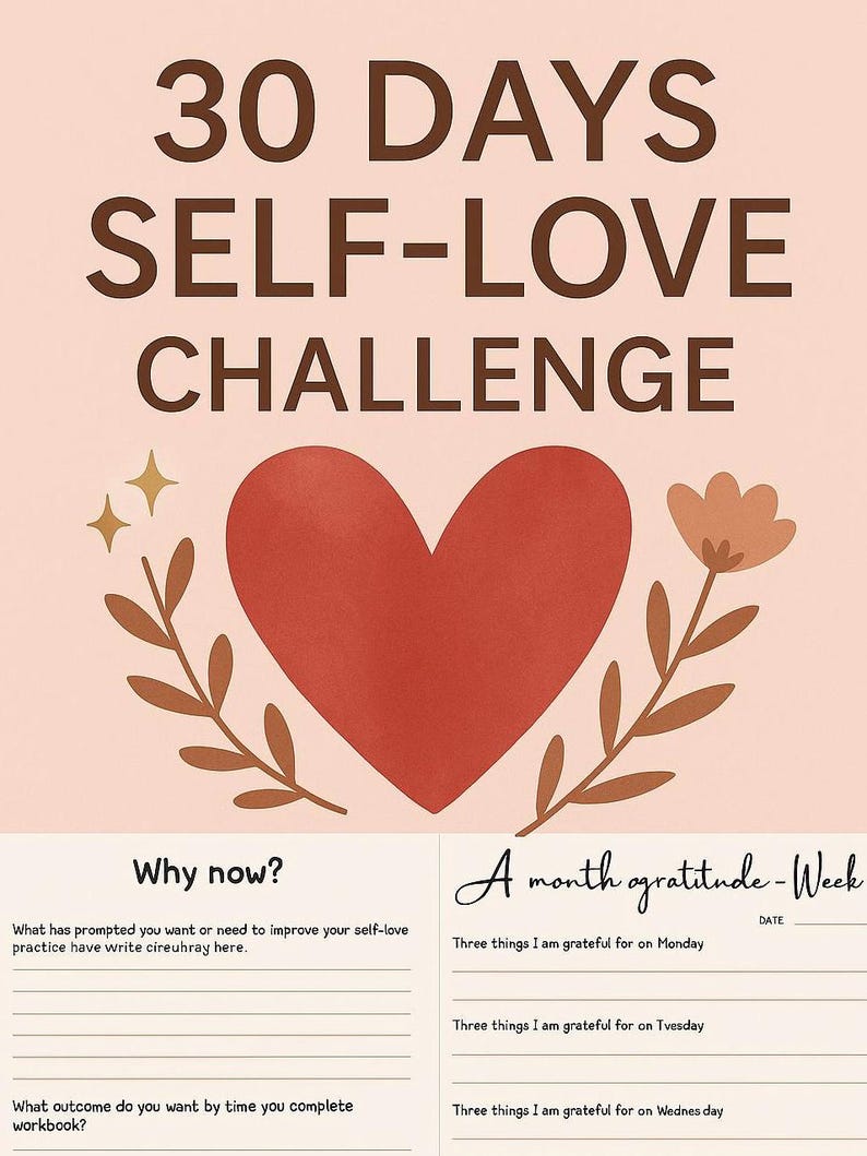 30-day Self-love Challenge | Printable Wellness Journal (PDF) - Etsy Canada