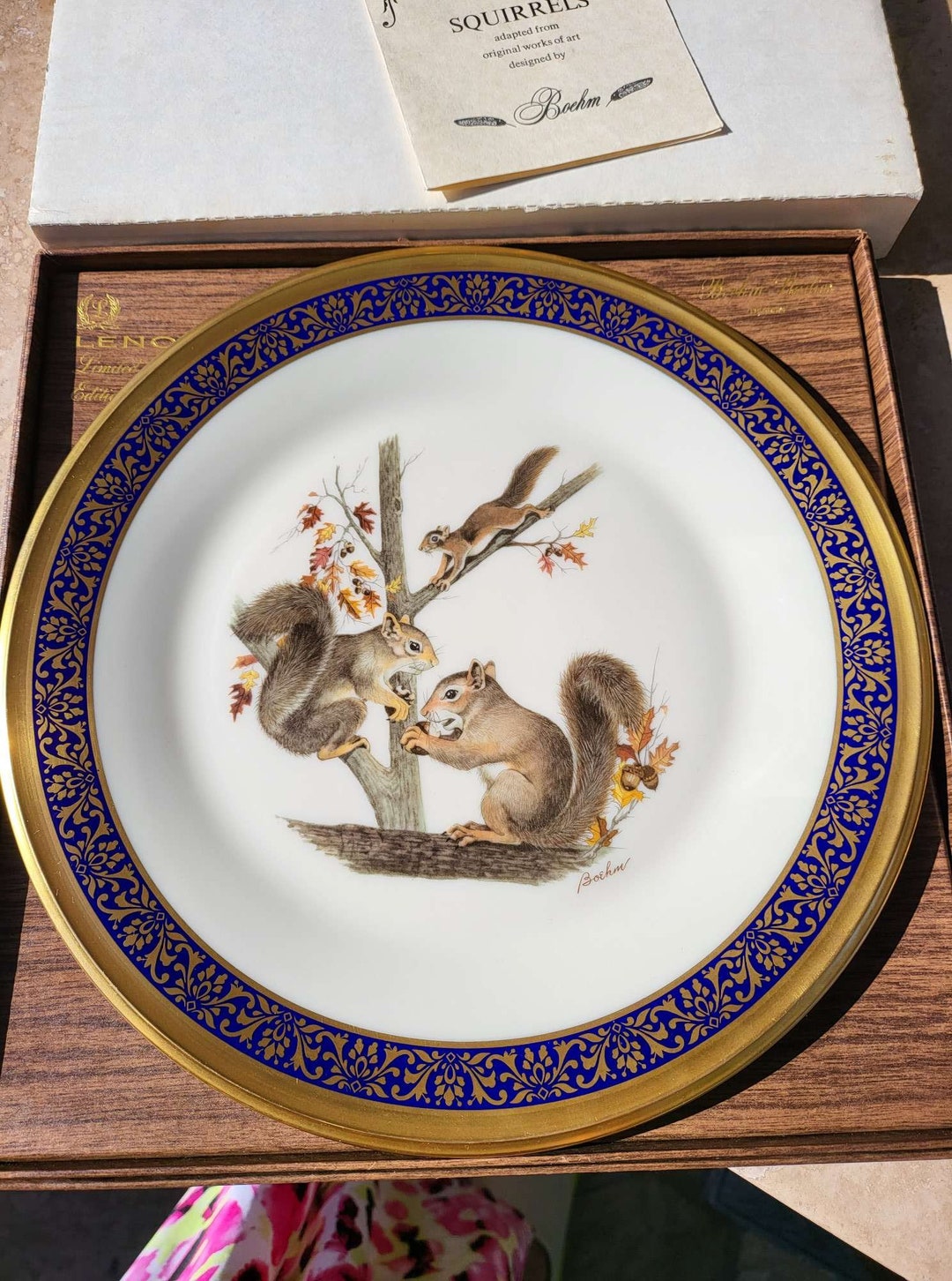Lenox Collectible Plate - Woodland Wildlife Squirrels Plate - Gold Perimeter 24K - Edward ...