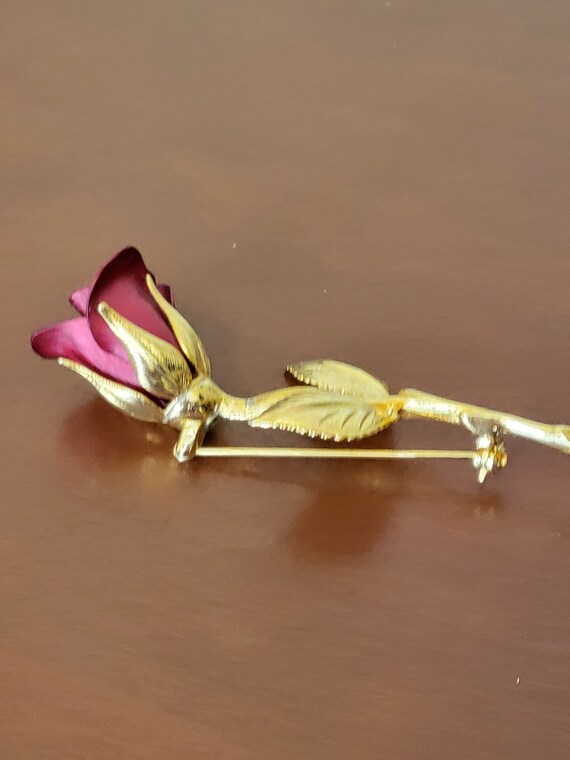 Vintage Giovanni Red Rose Brooch Pin; Mother Day gift… - Gem