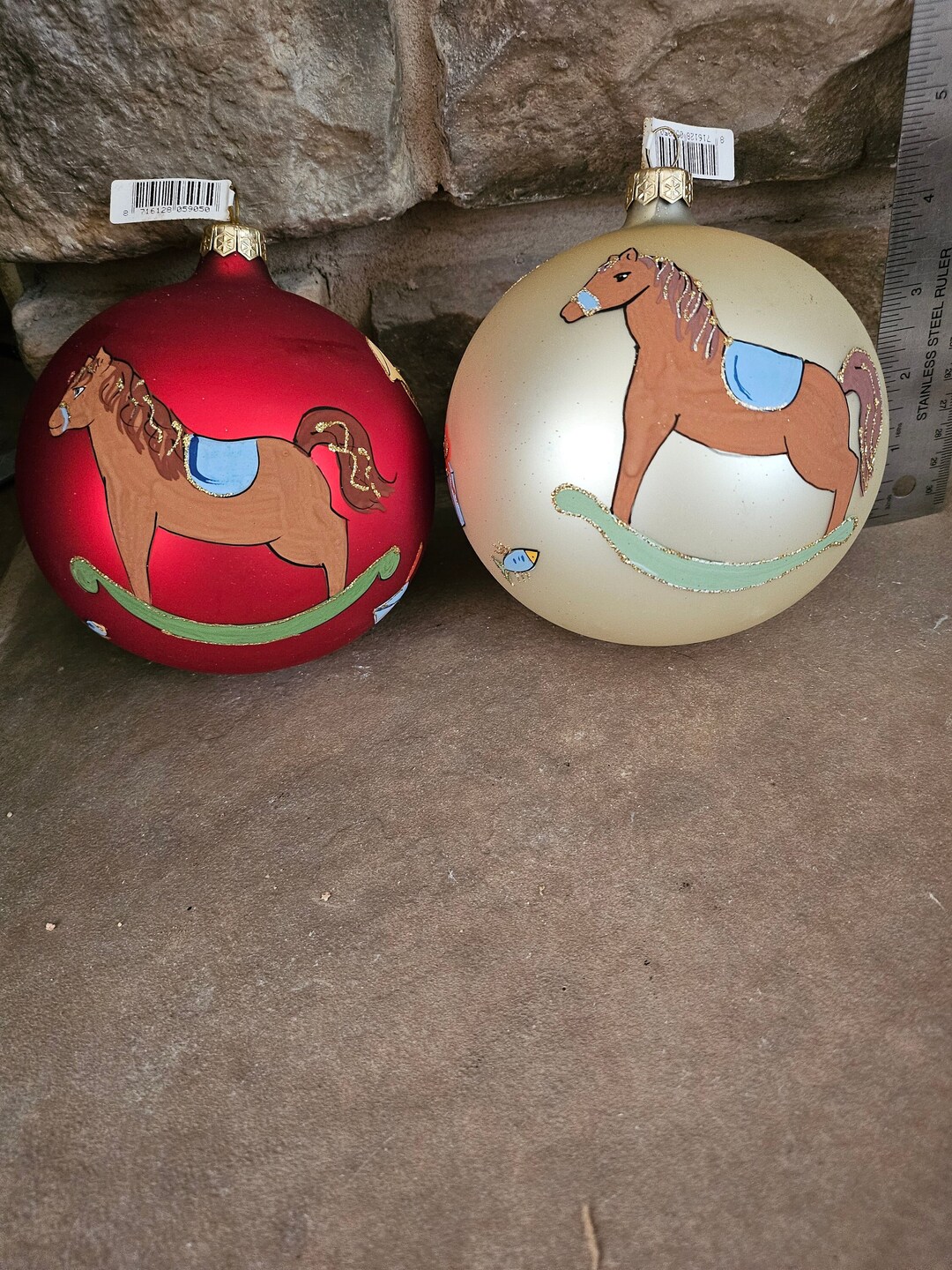 Hand Painted Christmas Ball; Christmas Tree Ornament; 14.5" Diameter ...