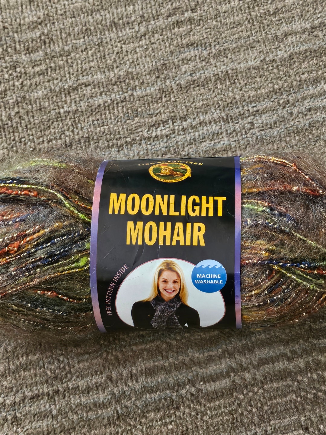 Lion Brand Yarn Moonlight Mohair Yarn; Acrylic/mohair/cotton/poly ...