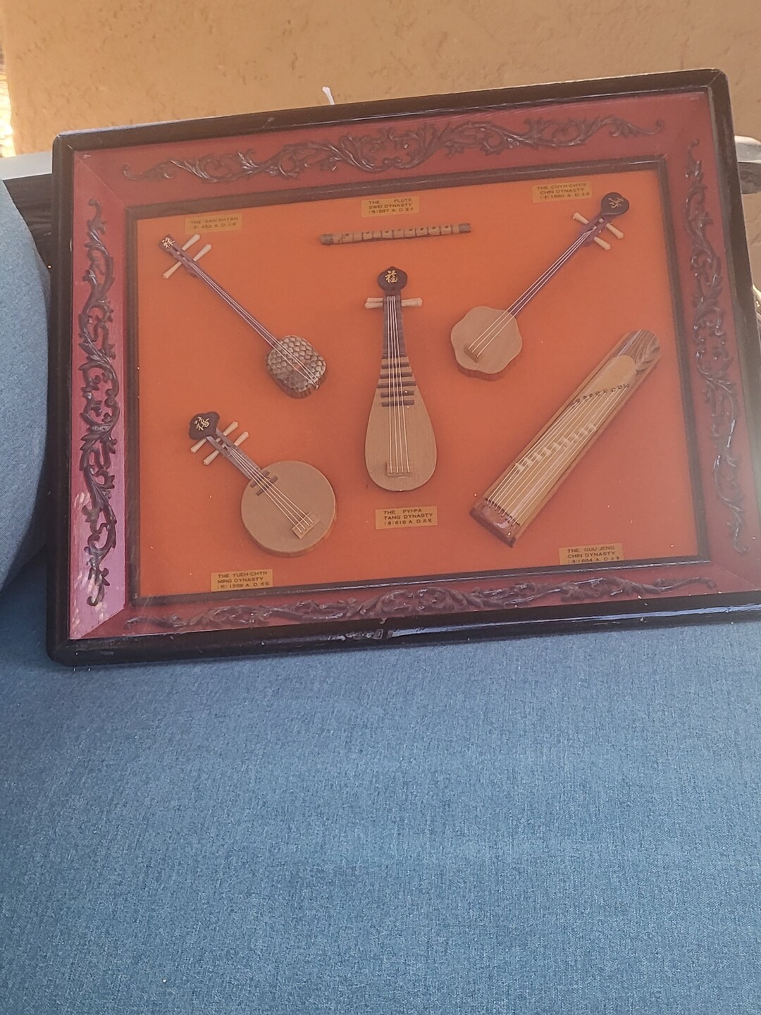 Vintage Chinese Miniature Musical Instruments in Shadow Box; Evolution ...