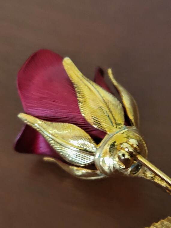 Vintage Giovanni Red Rose Brooch Pin; Mother Day gift… - Gem