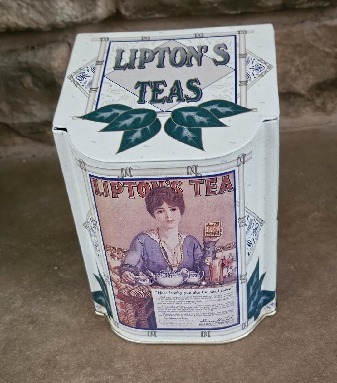 Vintage Lipton Tea Tin Canister With Hinged Lid - Etsy