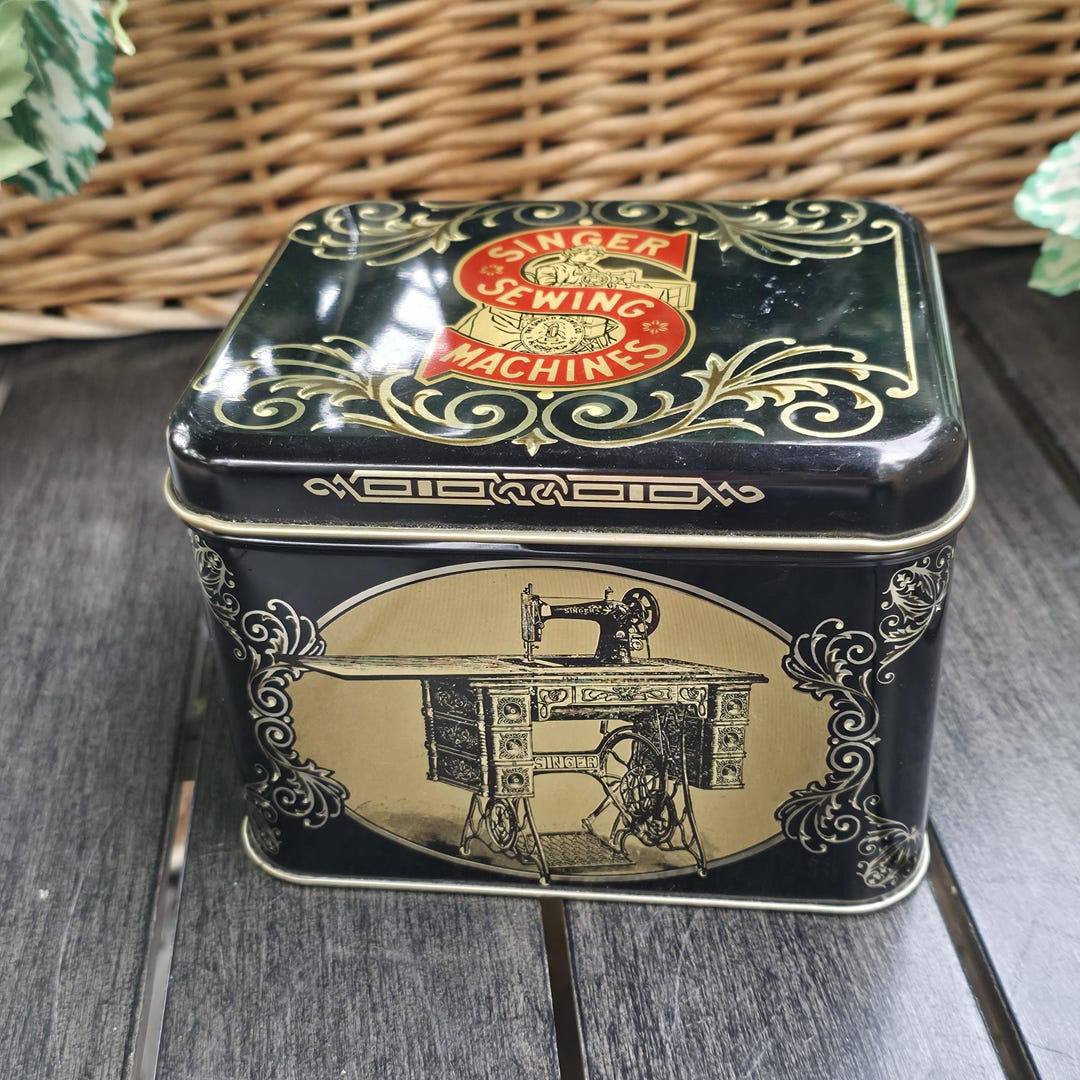 Vintage Singer Sewing Machines Black Accessory Empty Tin - Etsy