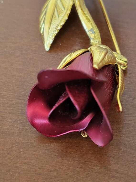 Vintage Giovanni Red Rose Brooch Pin; Mother Day gift… - Gem