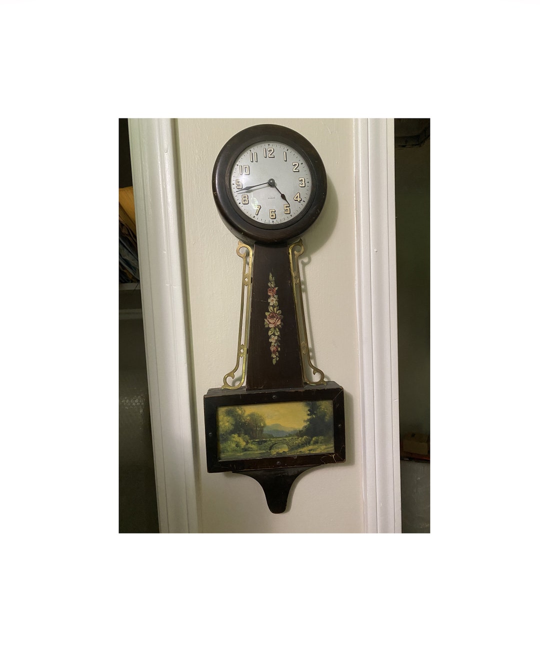 Antique Gilbert Banjo Time Wall Clock Wind up 3707 - Etsy