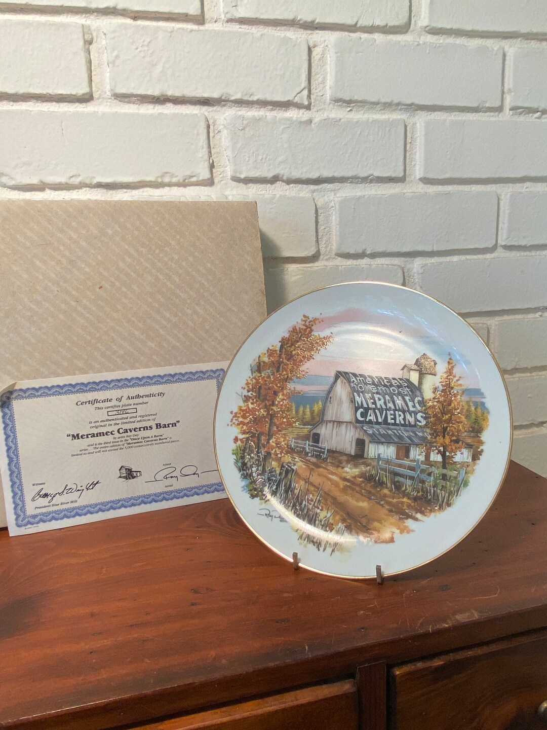 Vintage Limited Edition Plate Art by Ray Day "meramec Caverns Barn ...