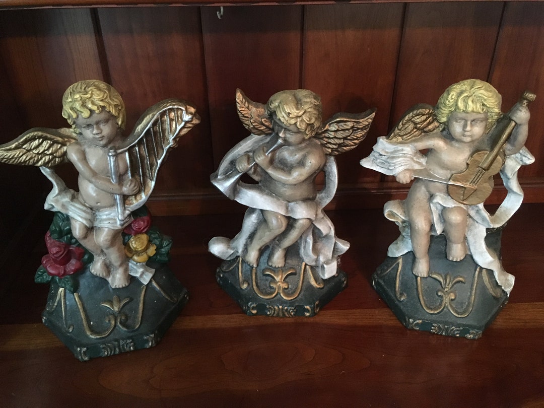 Antique Old World Cast Iron Cherub Angel Door Stop / Door Porter ...