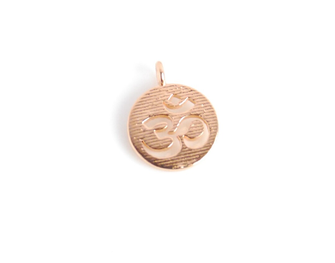 1 Pc: Om Charm W/ Cut Out ॐ Symbol, 18K Rose Gold Plated Over Sterling ...