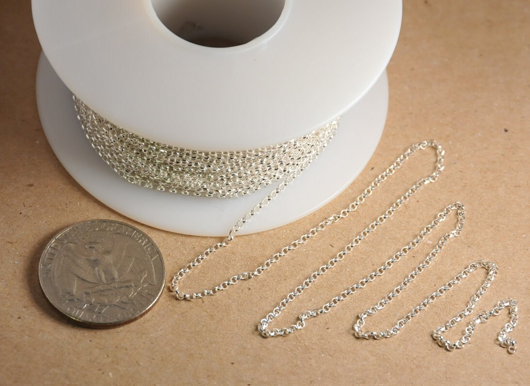 Solid Sterling Silver Rollo Chain Sterling Silver Chain - Etsy