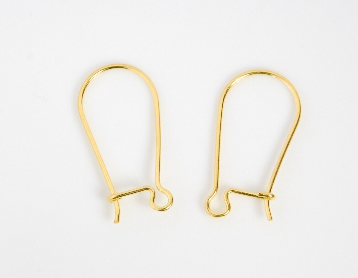 5 Pairs 10 Pcs: Vermeil Kidney Ear Wires 24K Gold Plated - Etsy