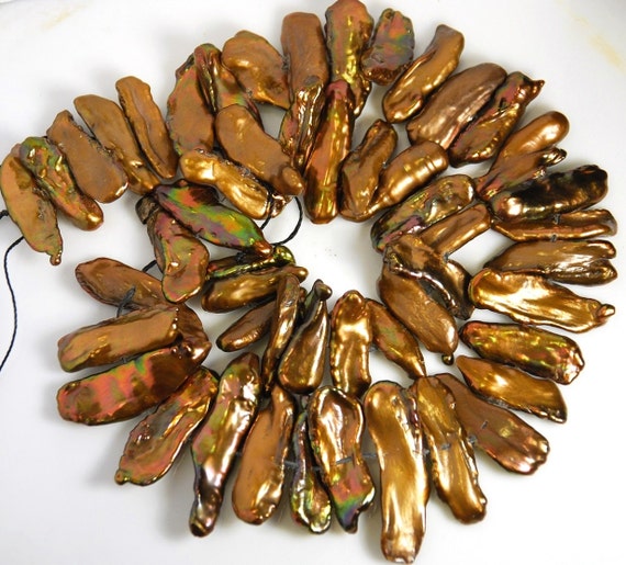 Full 15' strand: Biwa pearls cultured freshwater pearls | Etsy