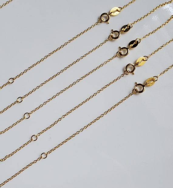5 Pc: Gold Chain Finished 24k Gold Plated Over Sterling Silver - Etsy