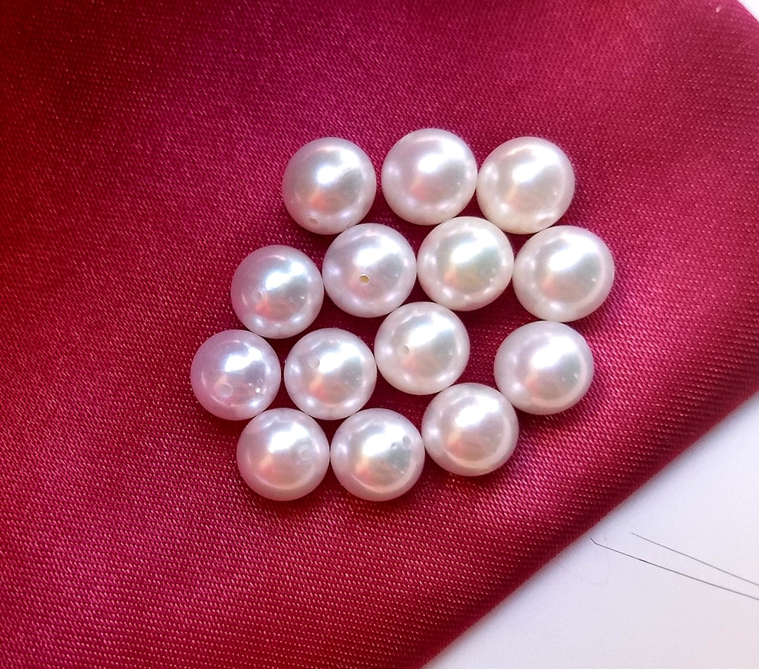 Full Drill Japanese Akoya Pearl A Pair Perfect Round AA Luster Genuine ...
