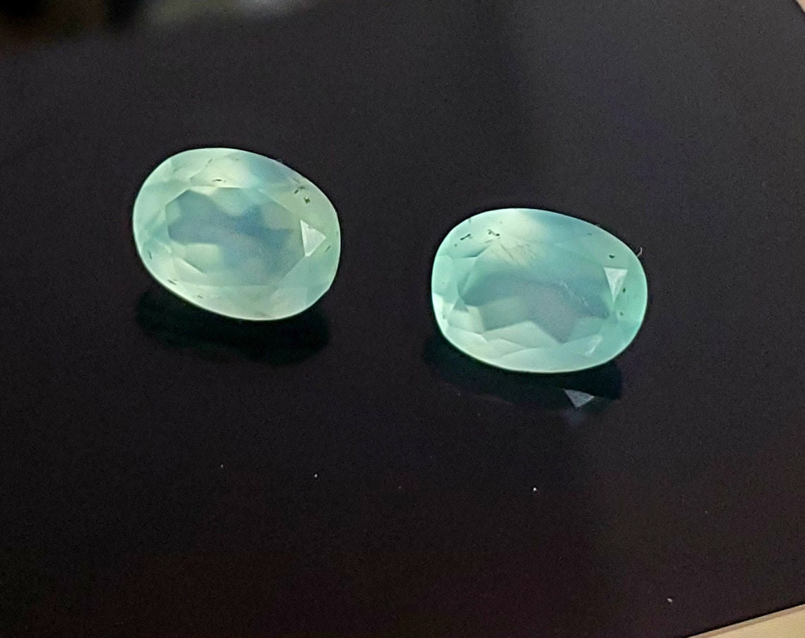 2 Pieces AA to AAA Quality Aqua Chalcedony Stone Oval Cut - Etsy