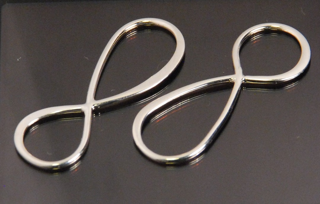 2 Pieces: Sterling Silver Large Infinity Link, 11mm X 30mm, Bright ...