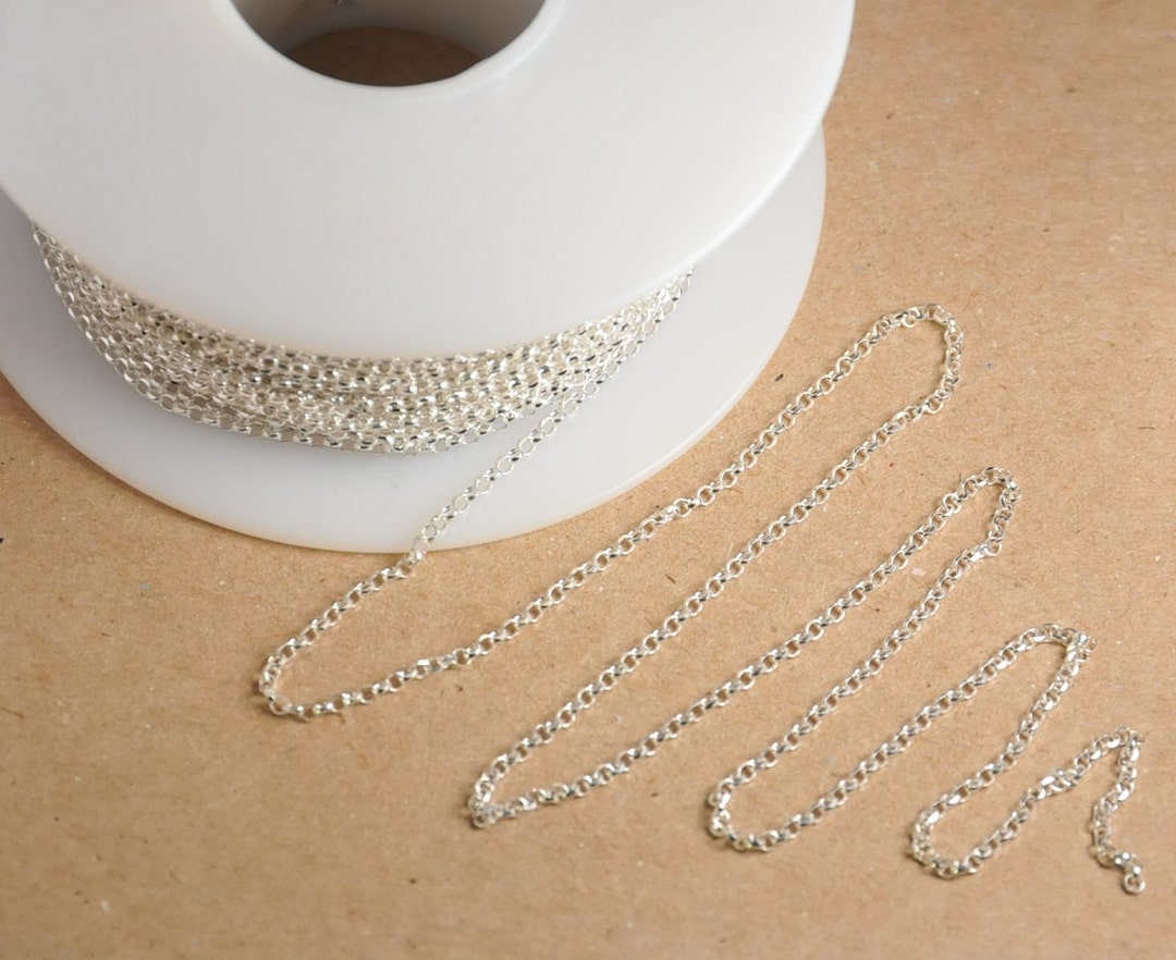 Solid Sterling Silver Rollo Chain, Sterling Silver Chain, Rollo Chain ...