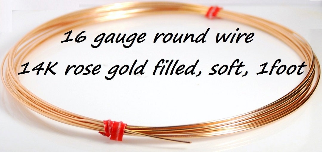 Made in USA 16 Gauge 14K Rose Gold Filled Round Wire, Soft, One Foot - Etsy