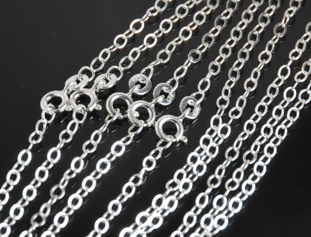 Sterling Silver Necklace Chains Finished Chain Solid Sterling Silver 24 ...