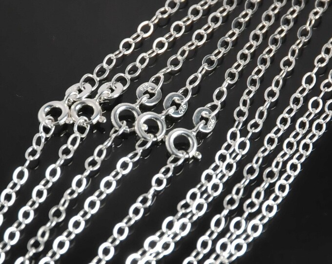 Sterling Silver Necklace Chains Finished Chain Solid Sterling Silver 18 ...