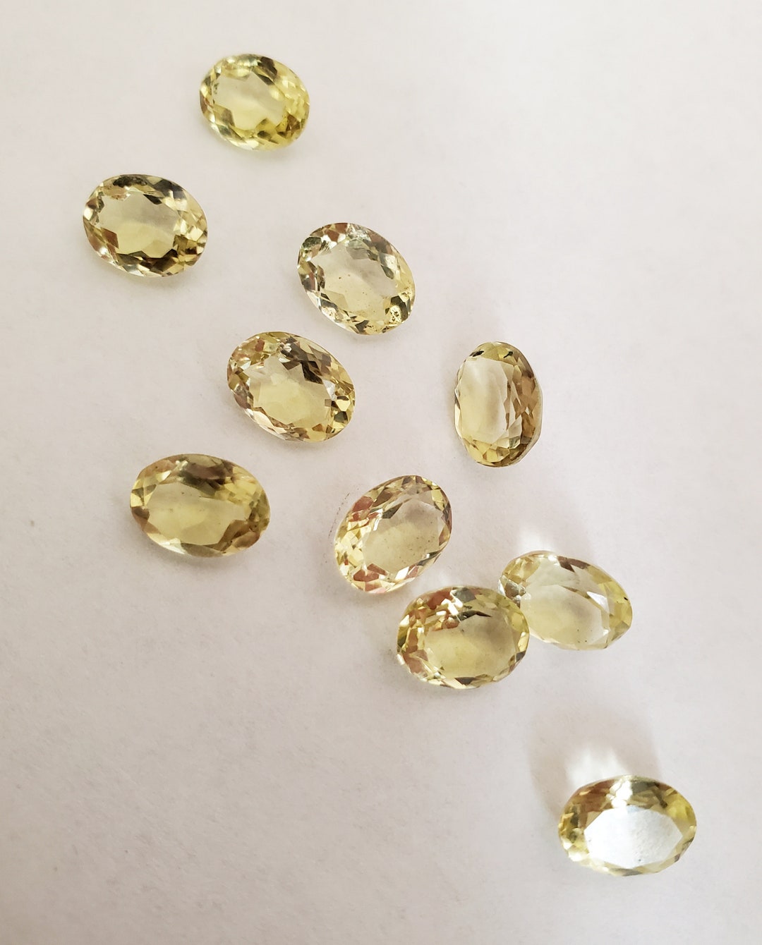 2 Pieces AA to AAA Quality Natural Lemon Quartz Oval Cut Stone 8.2x6 ...