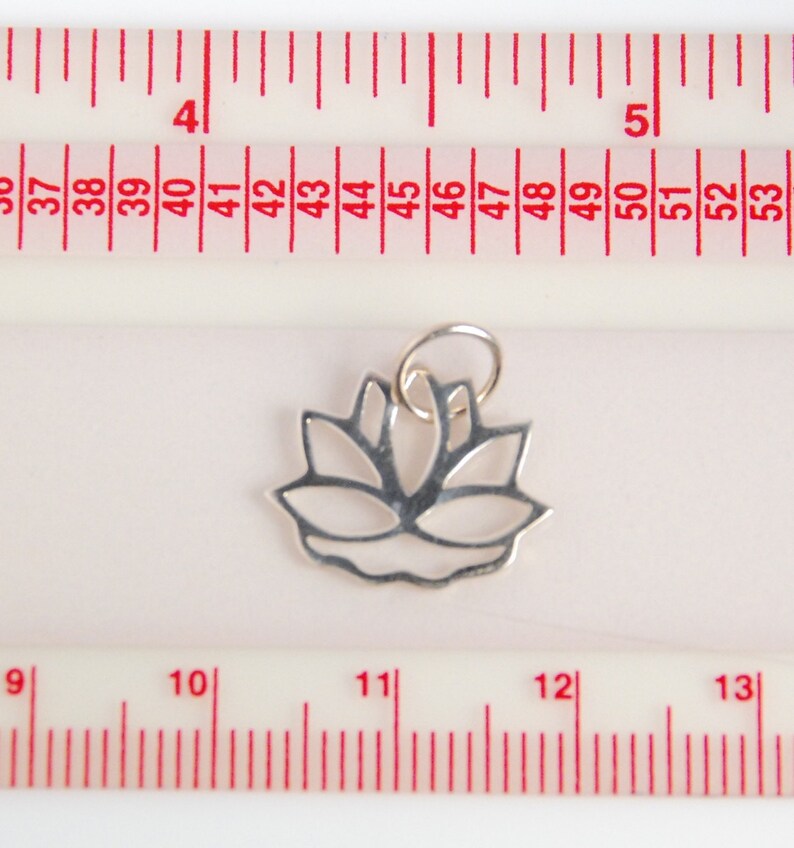 1 Piece: Small Sterling Silver Lotus Outline Charm Size | Etsy