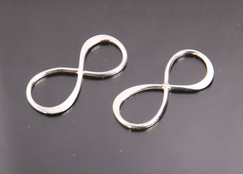 2 Pieces: Sterling Silver Small Infinity Link 9mm X 19mm | Etsy