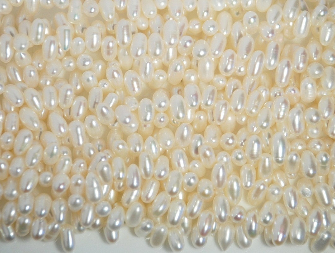 8-10mm Rice Shape Freshwater Pearls, Top and Bottom Drilled Rice Pearls ...