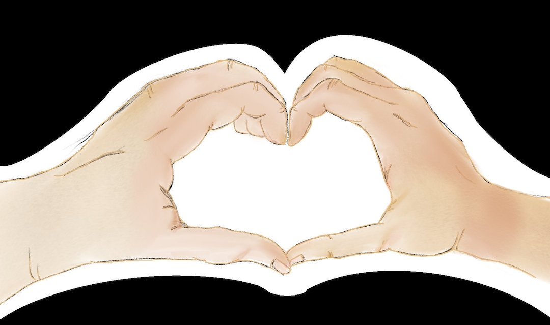 Heart Hands Sticker - Etsy