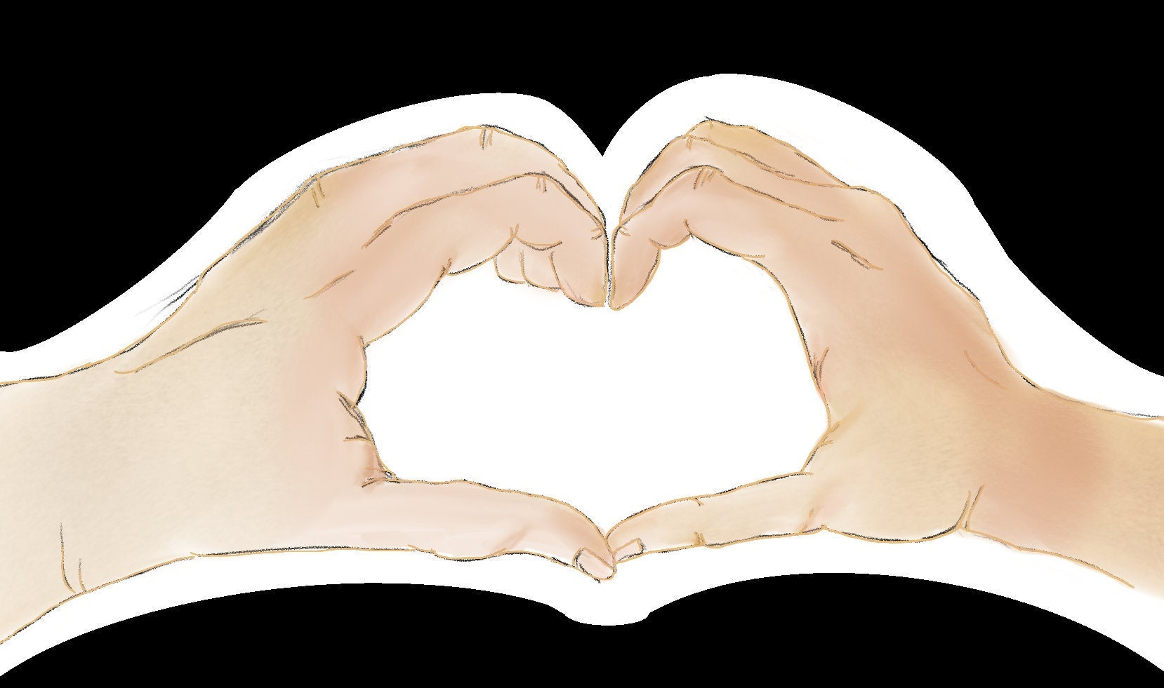 Heart Hands Sticker - Etsy