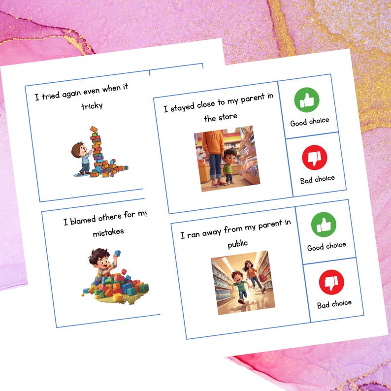 Good Choice Bad Choice Flashcards | Behaviour Sorting Cards for Kids ...