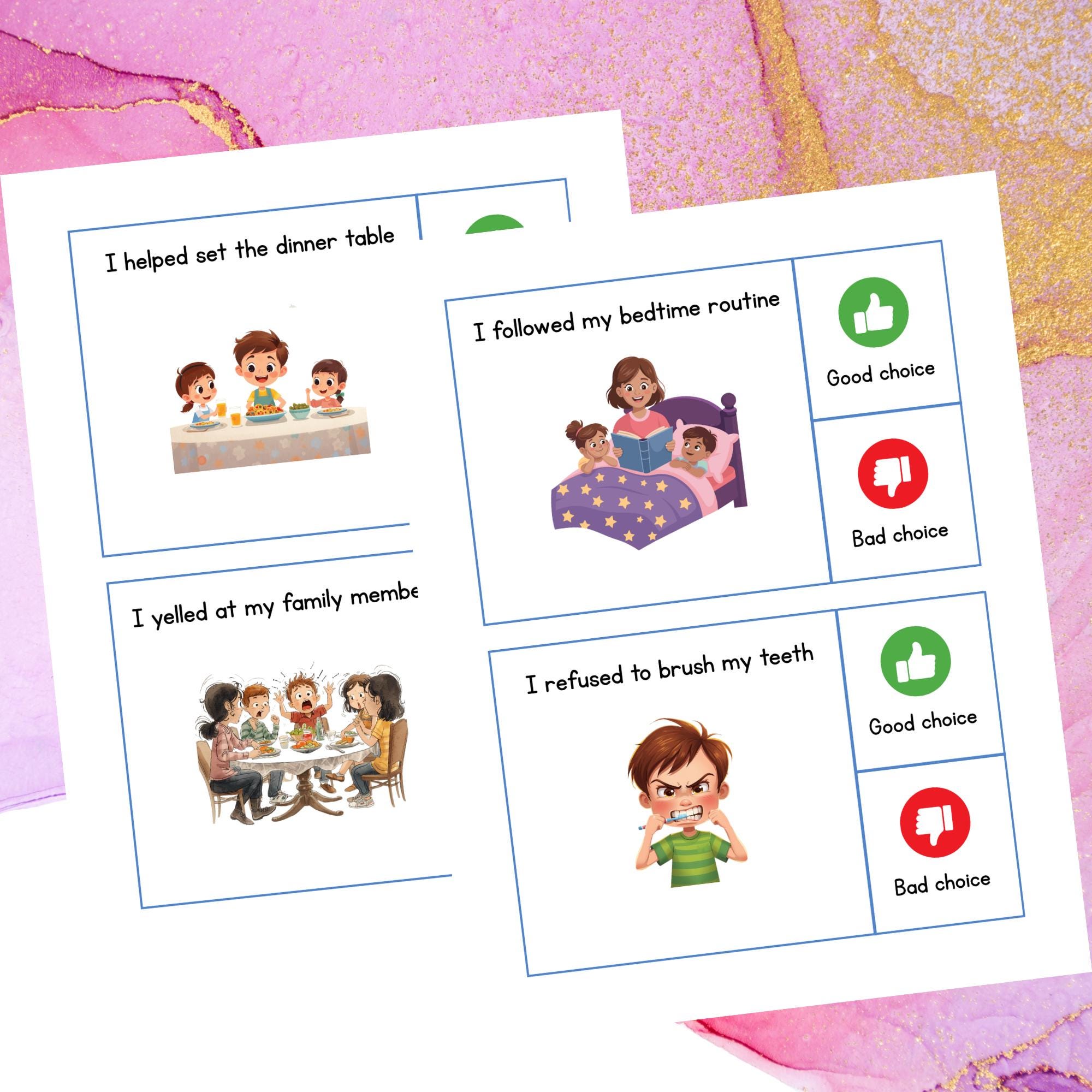 Good Choice Bad Choice Flashcards | Behaviour Sorting Cards for Kids ...