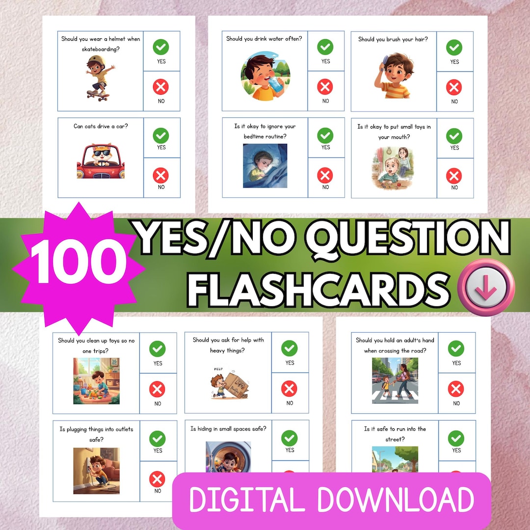 Yes or No Flashcards Printable | Speech Therapy, Emotions, Safety ...