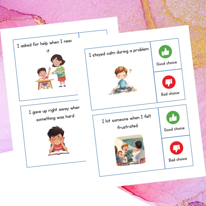 Good Choice Bad Choice Flashcards | Behaviour Sorting Cards for Kids ...