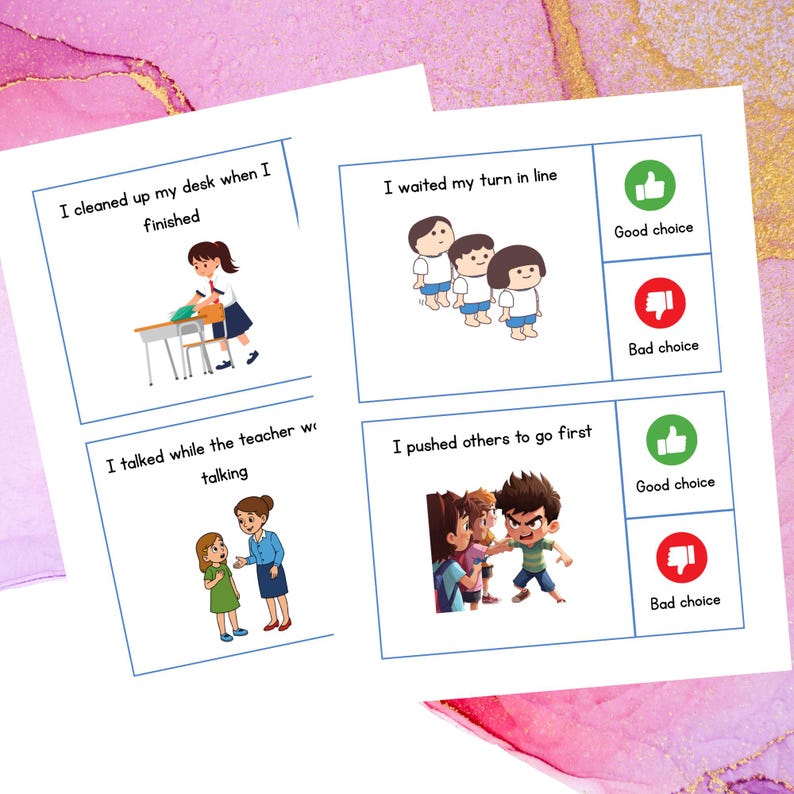 Good Choice Bad Choice Flashcards | Behaviour Sorting Cards for Kids ...