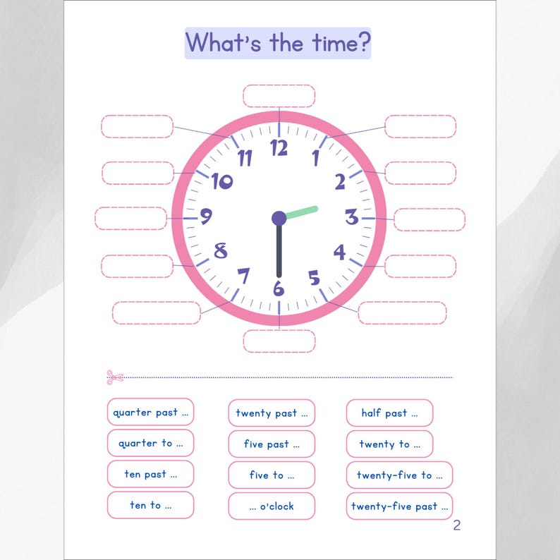 Telling Time Worksheets for Kids | Analog Clock Practice Printable - Etsy