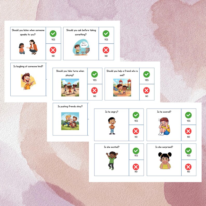 Yes or No Flashcards Printable | Speech Therapy, Emotions, Safety ...