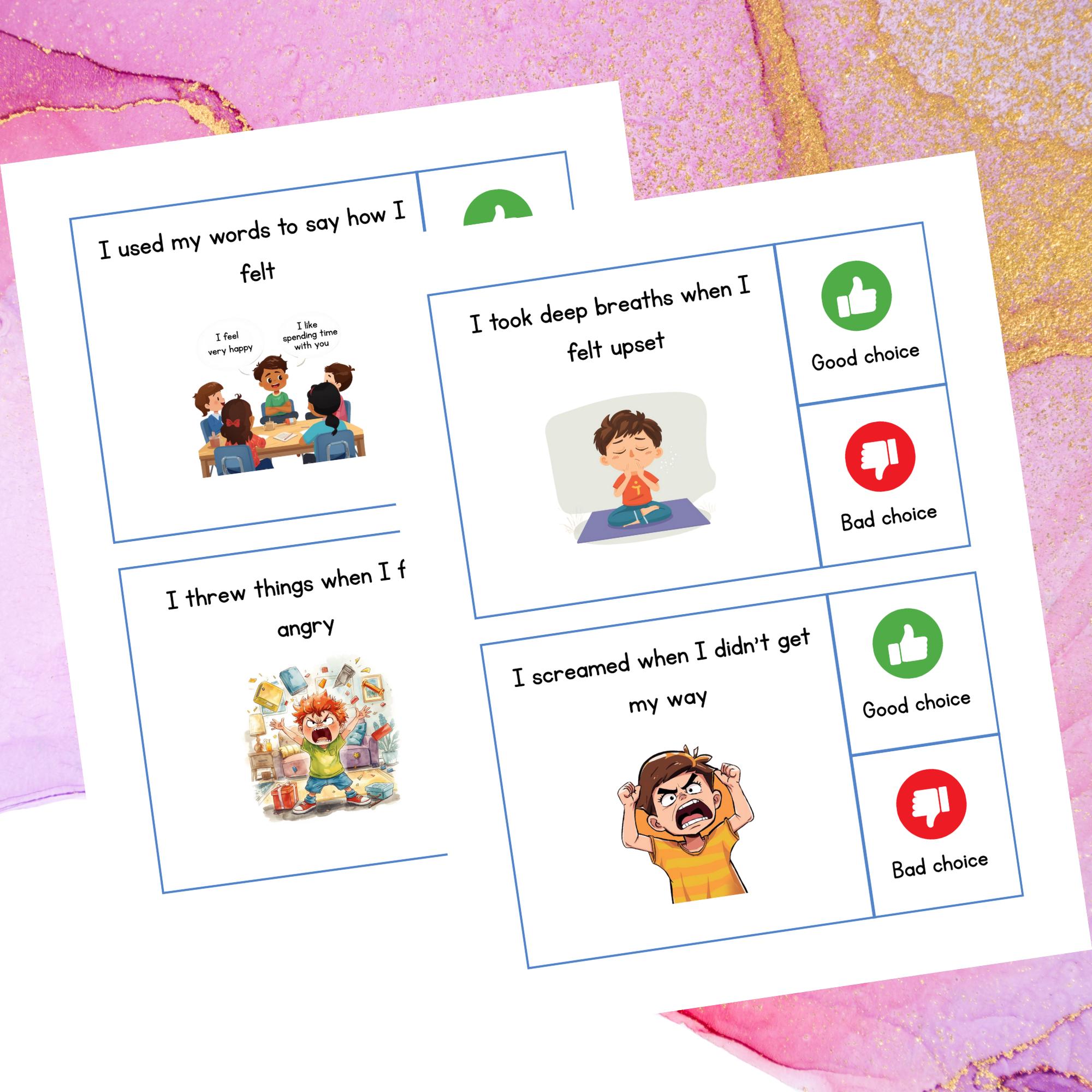 Good Choice Bad Choice Flashcards | Behaviour Sorting Cards for Kids ...