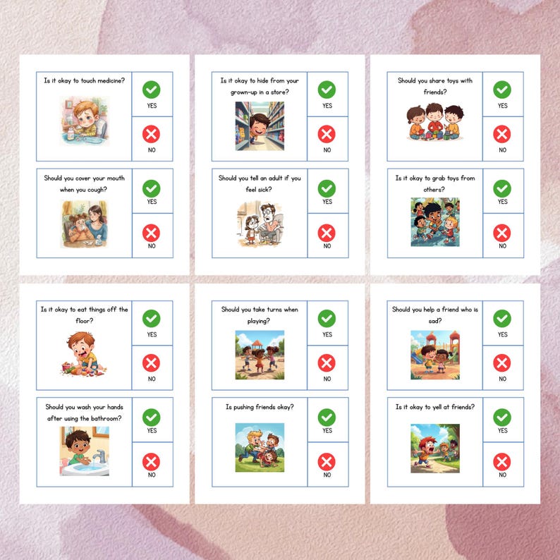 Yes or No Flashcards Printable | Speech Therapy, Emotions, Safety ...