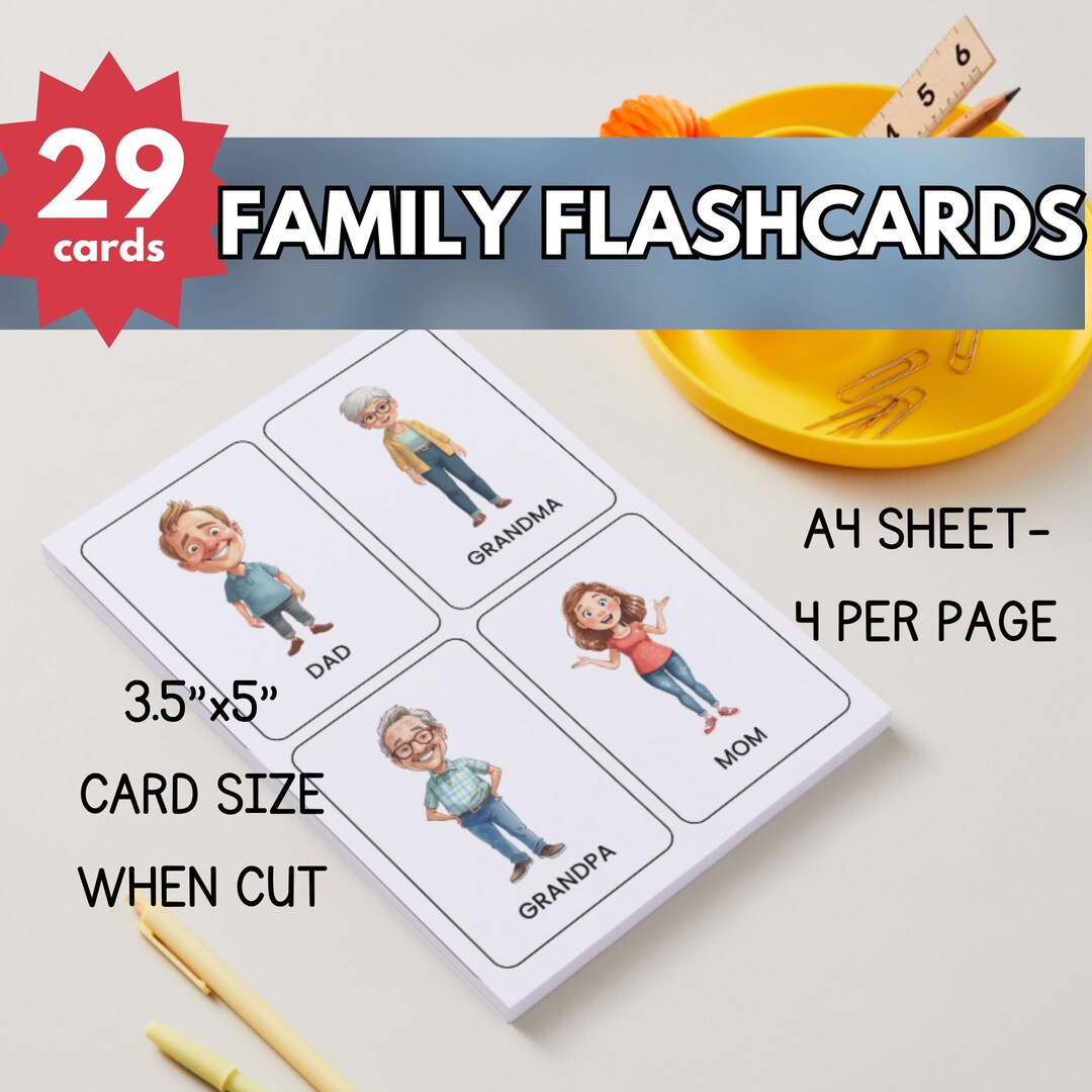 Family Flash Cards Printable | Kids Learning Flashcards | Toddler ...