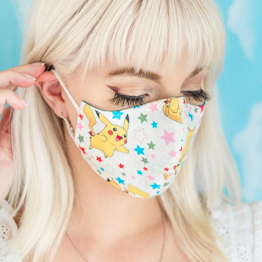 Pikachu Stars Pokemon Face Mask - Etsy