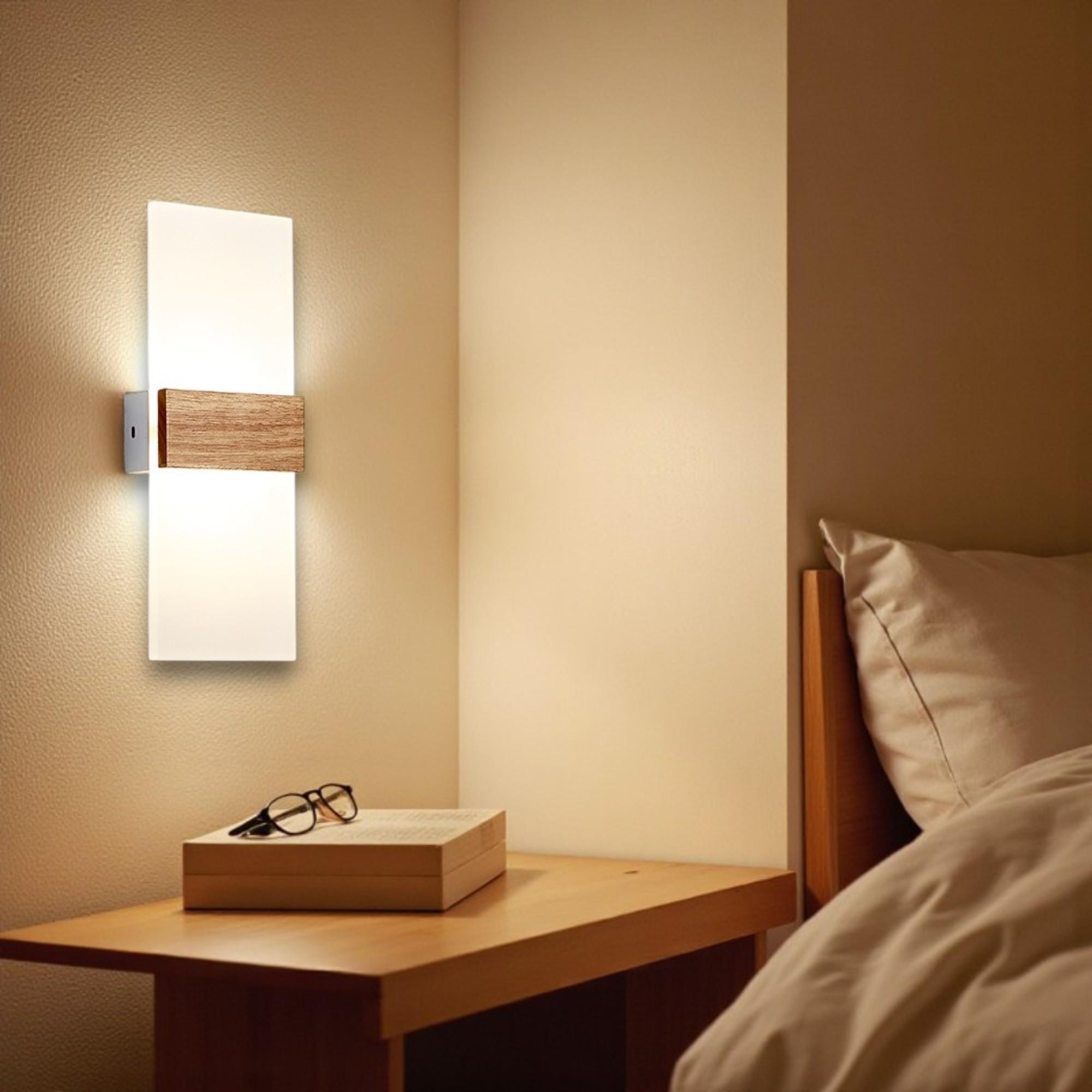 Modern Round Wooden Wall Lamp: Minimalist LED Sconce - Etsy